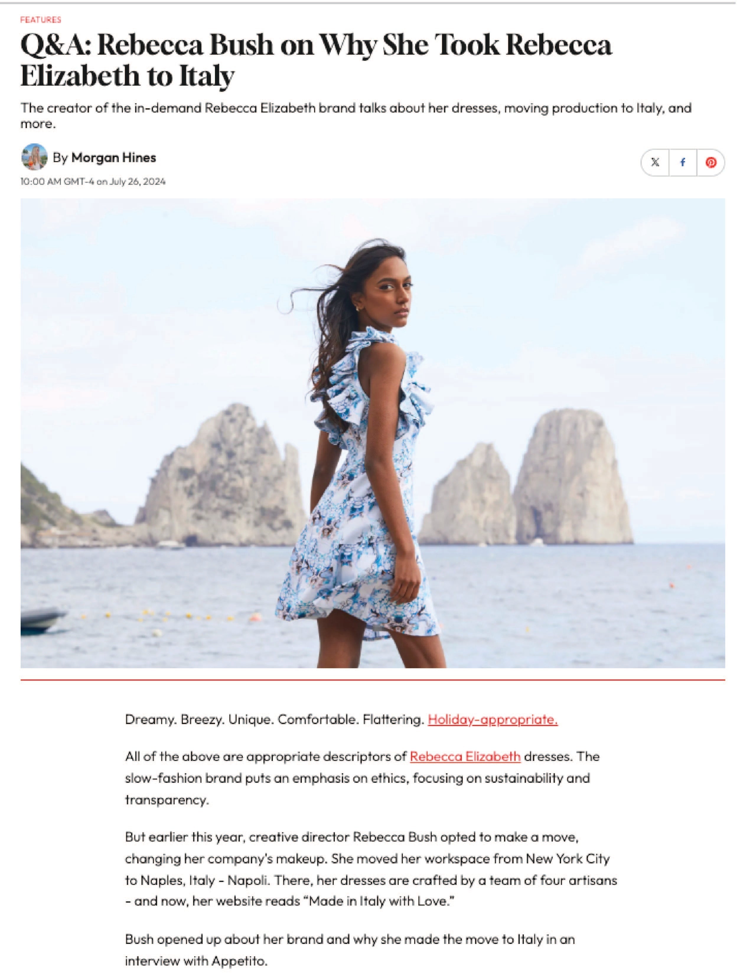 APPETITO Q&A: Rebecca Bush on Why She Took Rebecca Elizabeth to Italy